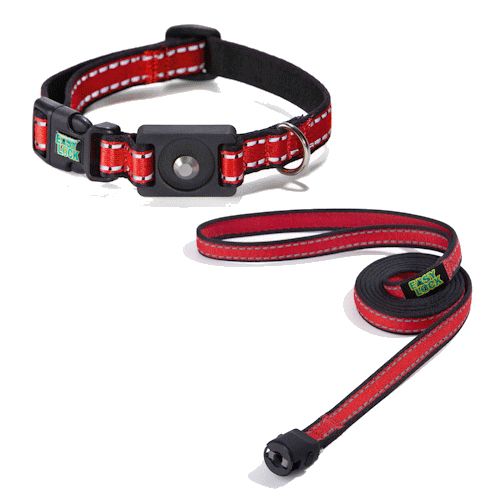 פטילוקס PETILUX |EASY LOCK קולר + רצועה לכלב MEDIUM אדומה | ציוד מקצועי | קולרים ורצועות