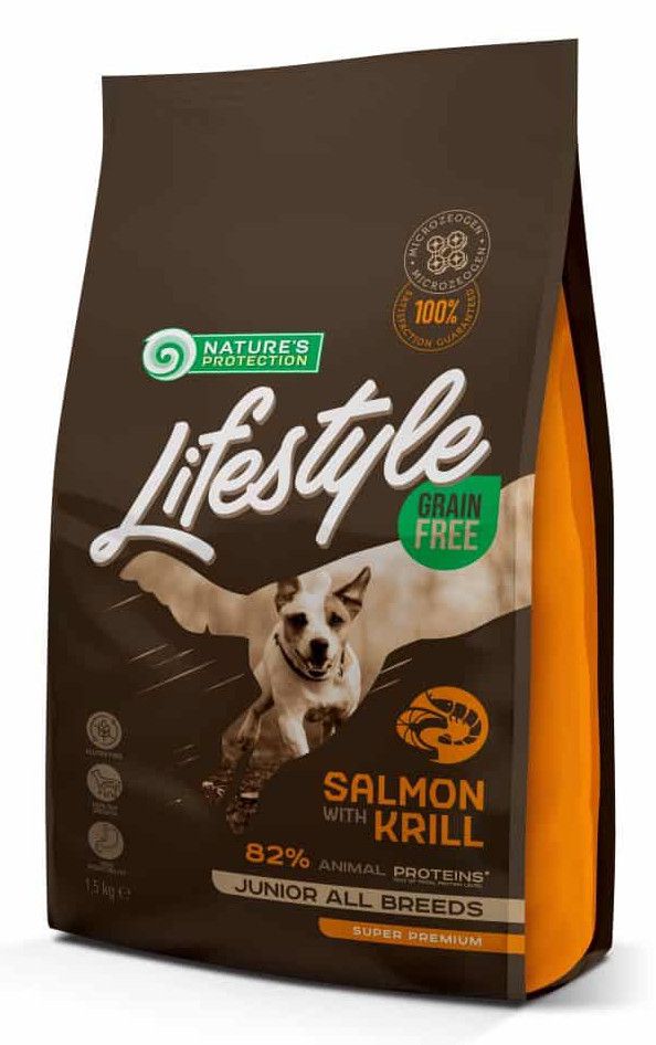 Nature's Protection גורים כל הגזעים ללא דגנים על בסיס סלמון וקריל