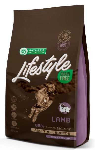 Nature's Protection כבש ללא דגנים - מזון סופר-פרמיום לכלב בוגר
