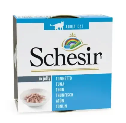שזיר טונה בג'לי 85 גרם | מזון רטוב טבעי לחתול | Schesir Tuna in Jelly